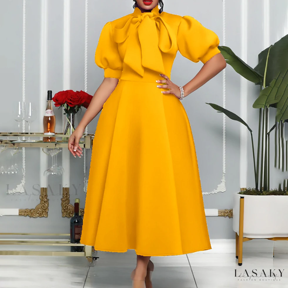 Lasaky – Beautiful Belted A-Line Dress in a Sleek White Design – Lasaky ...
