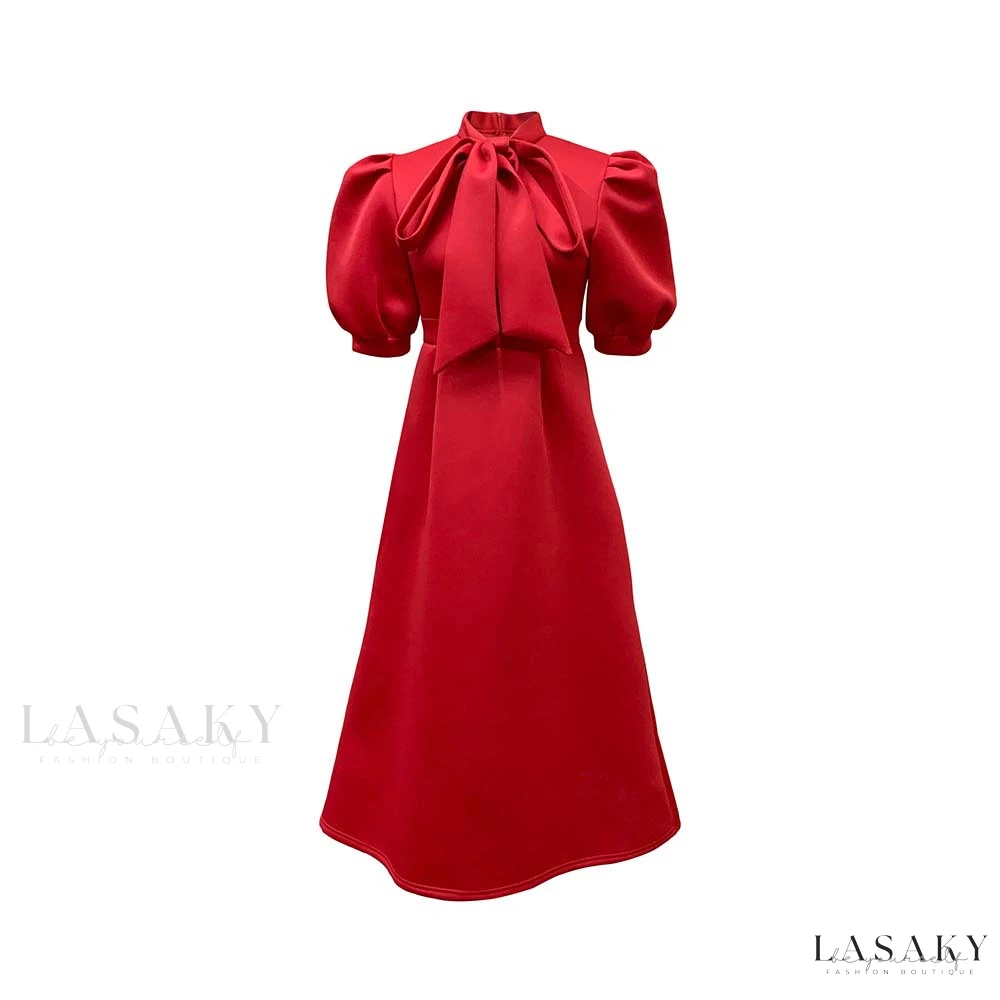 Lasaky – Beautiful Belted A-Line Dress in a Sleek White Design – Lasaky ...