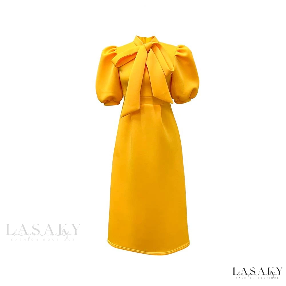 Lasaky – Beautiful Belted A-Line Dress in a Sleek White Design – Lasaky ...